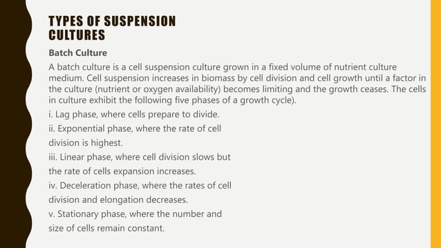 Cell suspension | PPTX | Biological Sciences | Science