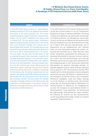 Calciner modification including a new hot gas chamber by Buzzi Cement ...