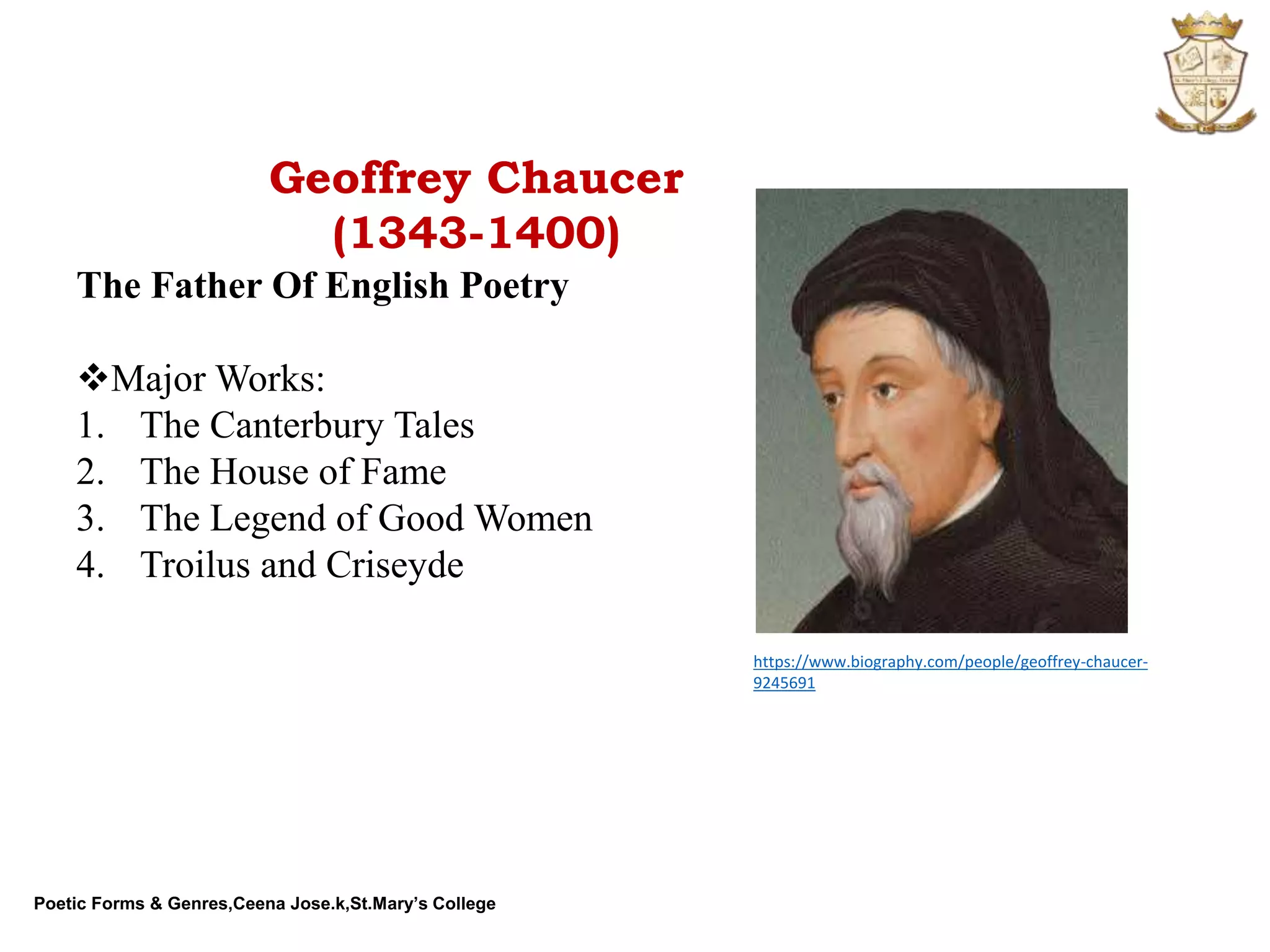 English Poetry: Poetic Forms & Genres | PPTX
