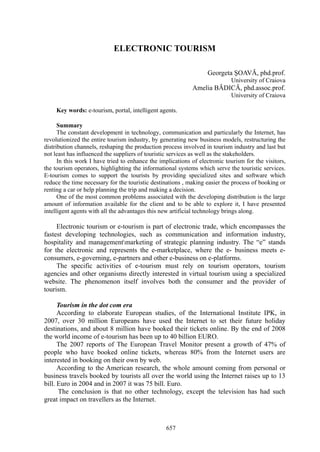 ELECTRONIC TOURISM | PDF