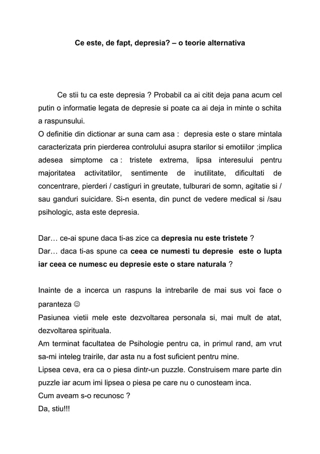 Ce este de fapt depresia | DOC