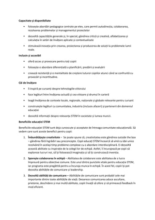 Ce este educația STEM. | DOCX