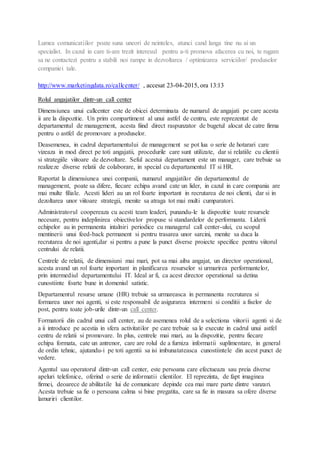 Ce este un call center? | DOCX