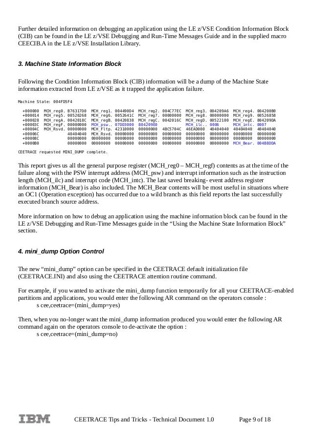 LE z/VSE CEETRACE - New features, Tips And Tricks