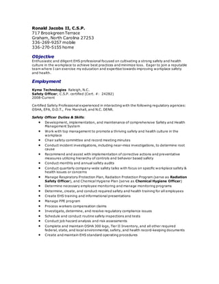 Ronald Jacobs II_short safety | PDF