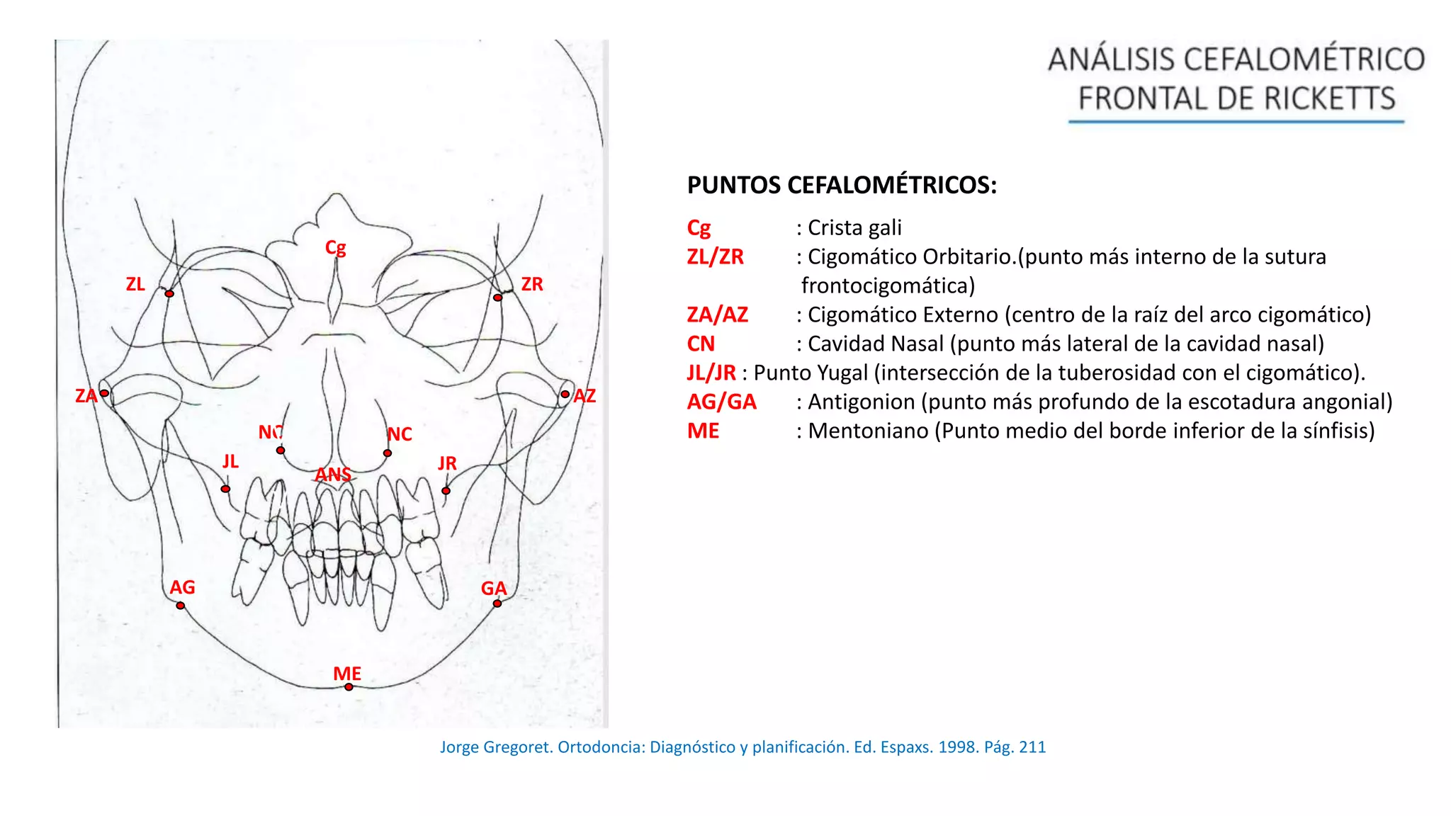 Cefalometria frontal ricketts | PPTX
