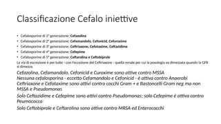 Cefalosporine orali e iniettive per il MMG e per l'internista | PPTX
