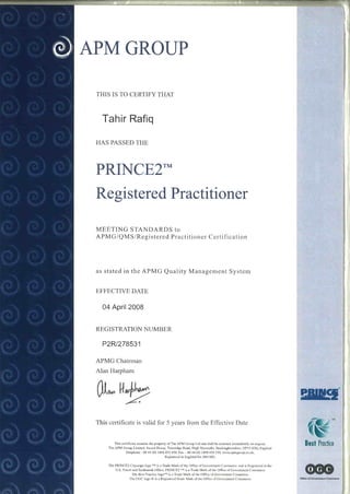 Certificate - PRINCE 2 | PDF