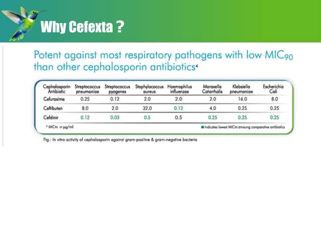 Cefexta (Cefdinir) an extended spectrum antibiotic | PPTX | Ear, Nose ...