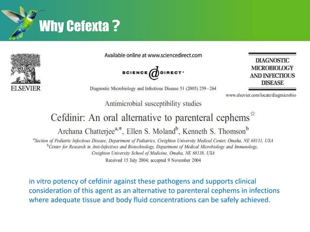Cefexta (Cefdinir) an extended spectrum antibiotic | PPTX | Ear, Nose ...