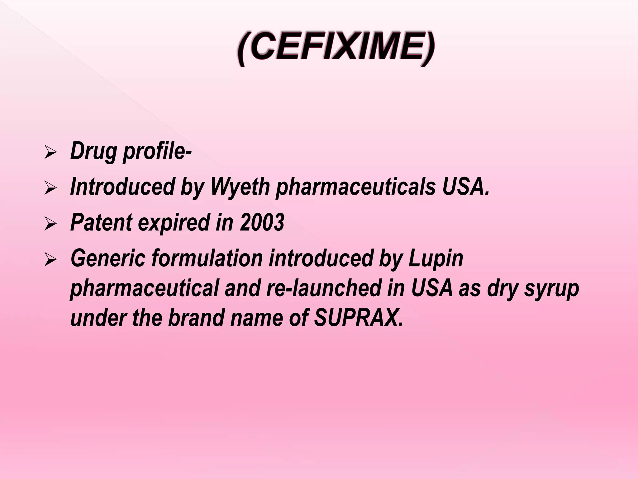 Cefixime by Mohammed Zamir Mirza | PPTX