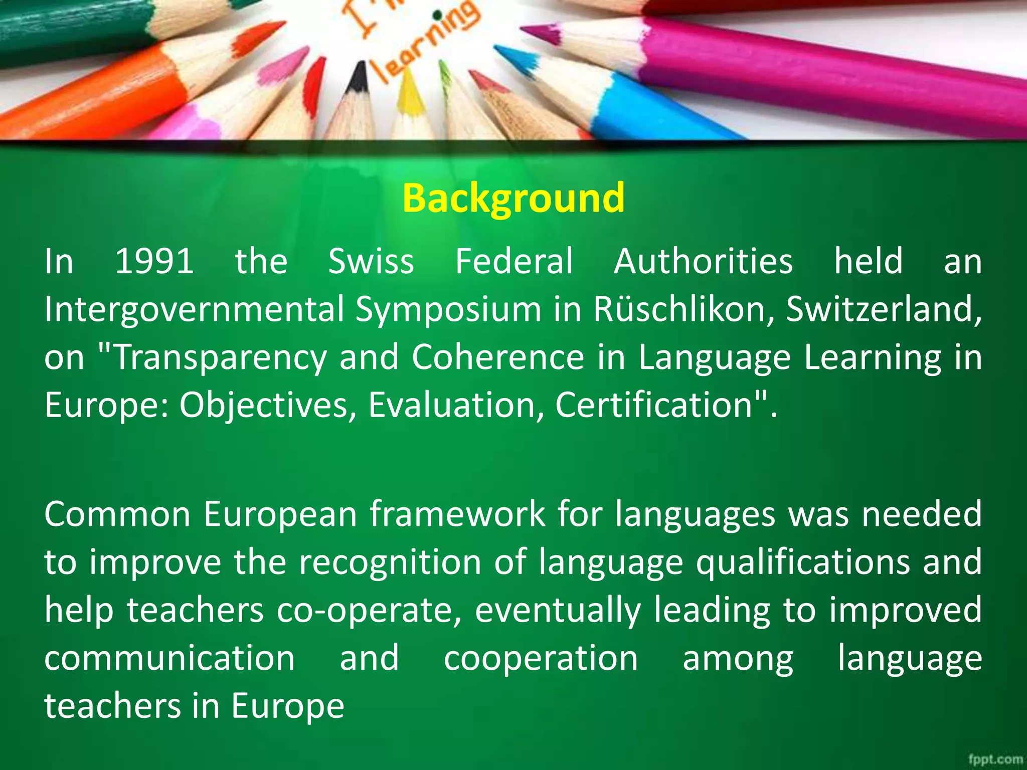 CEFR Common European Framework of Reference for Languages | PPTX