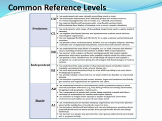 Common European Framework of Reference for Languages | PDF