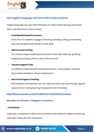CEFR Aligned English Learning for Schools and Colleges | PDF