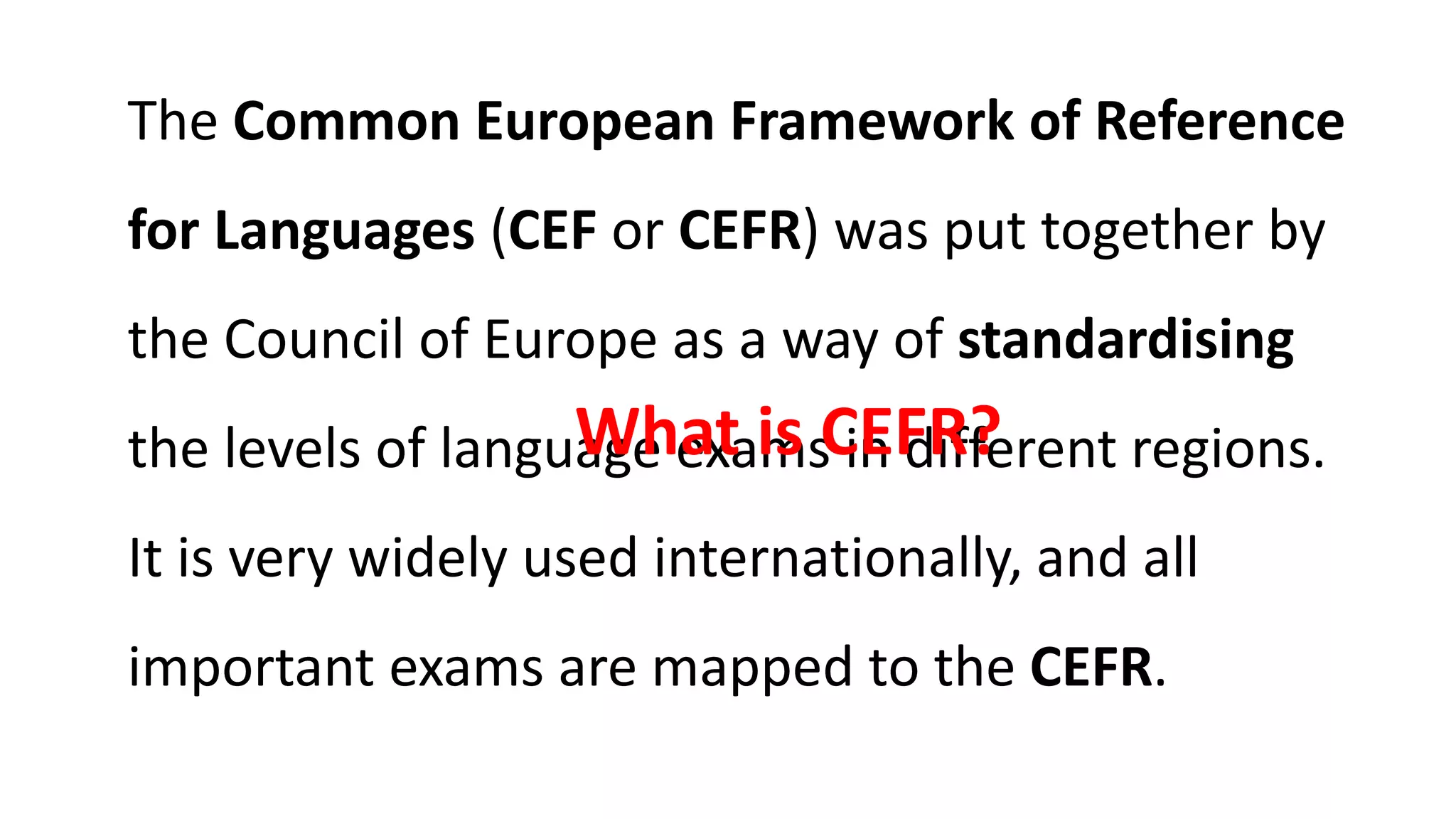 CEFR in EFL Classroom | PPSX