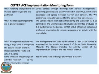Cefter presentation Agric - Cotonou 2015 | PPT