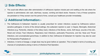 Ceftriaxone & Sulbactam Injection & Ringer Lactate Infusions ...