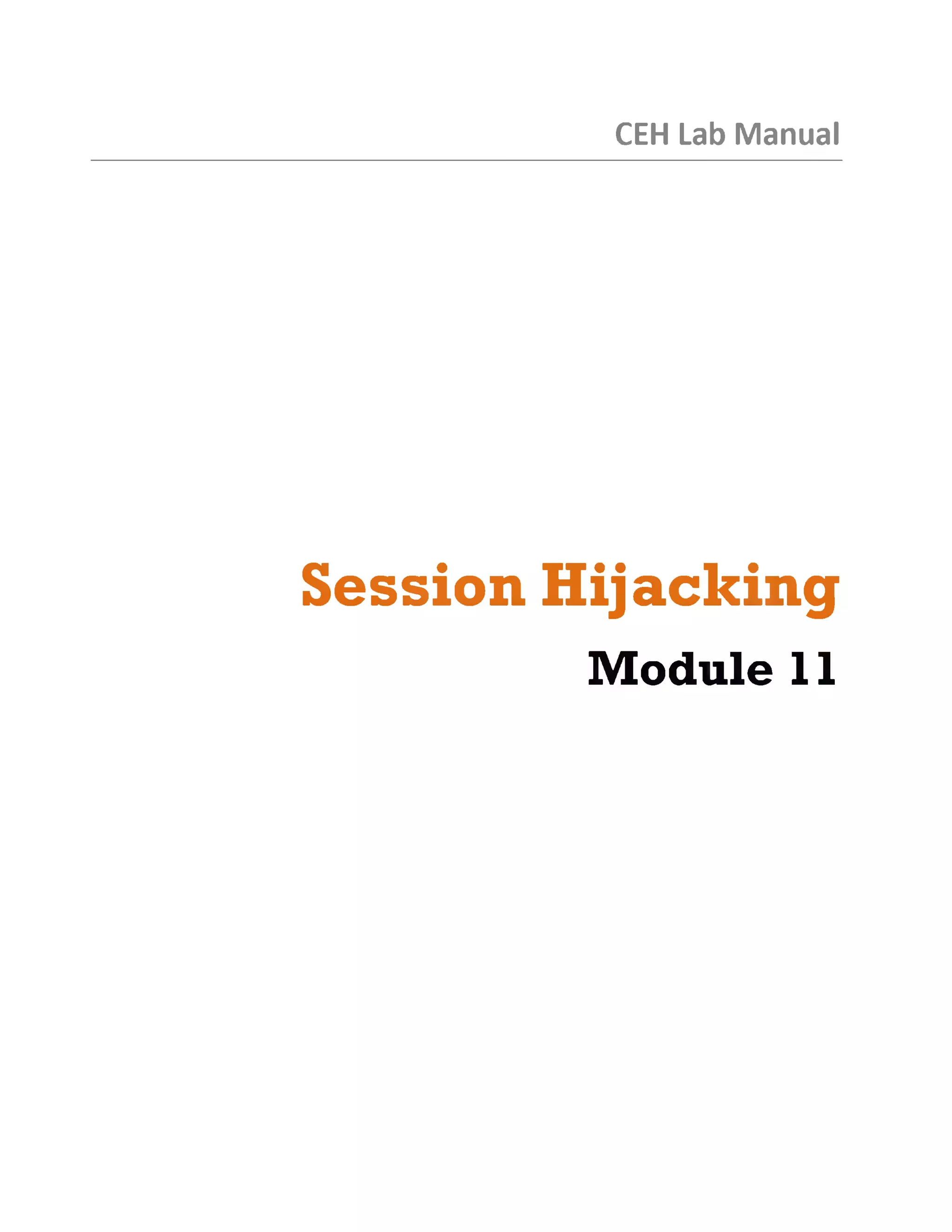 Ceh v8 labs module 11 session hijacking | PDF