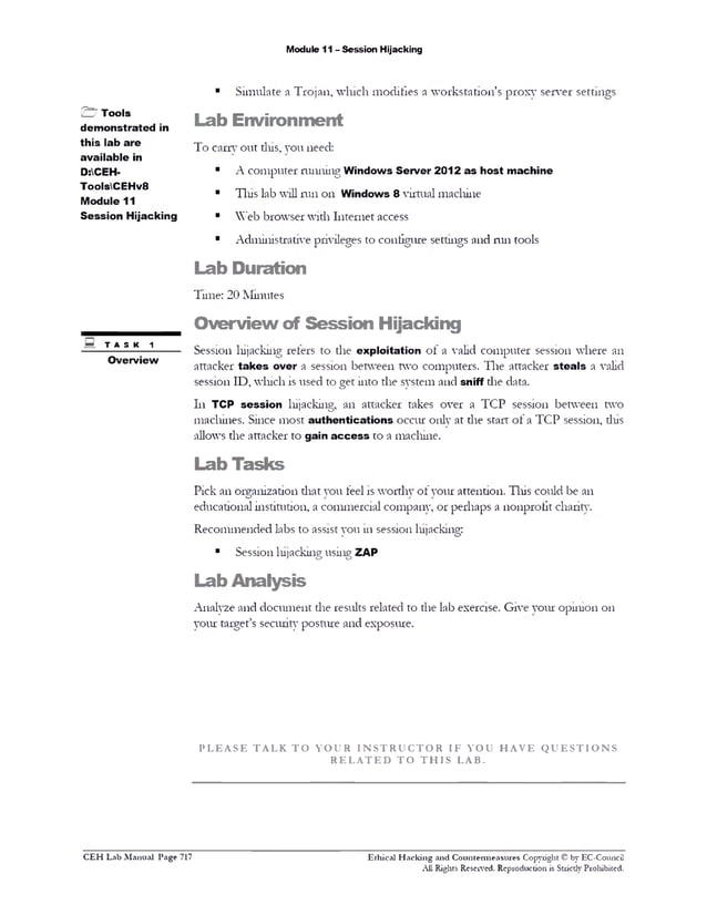 Ceh v8 labs module 11 session hijacking | PDF