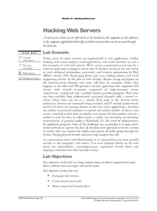 Ceh v8 labs module 12 hacking webservers | PDF