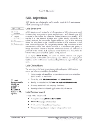 Ceh v8 labs module 14 sql injection | PDF