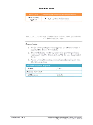Ceh v8 labs module 14 sql injection | PDF