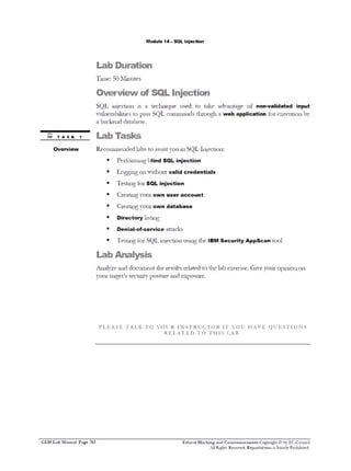 Ceh v8 labs module 14 sql injection | PDF