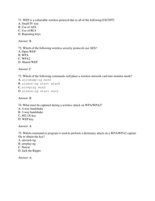 CEHv8 practice Exam with key | PDF | Operating Systems | Computer ...