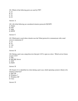 CEHv8 practice Exam with key | PDF | Operating Systems | Computer ...