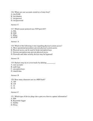 CEHv8 practice Exam with key | PDF | Operating Systems | Computer Software and Applications