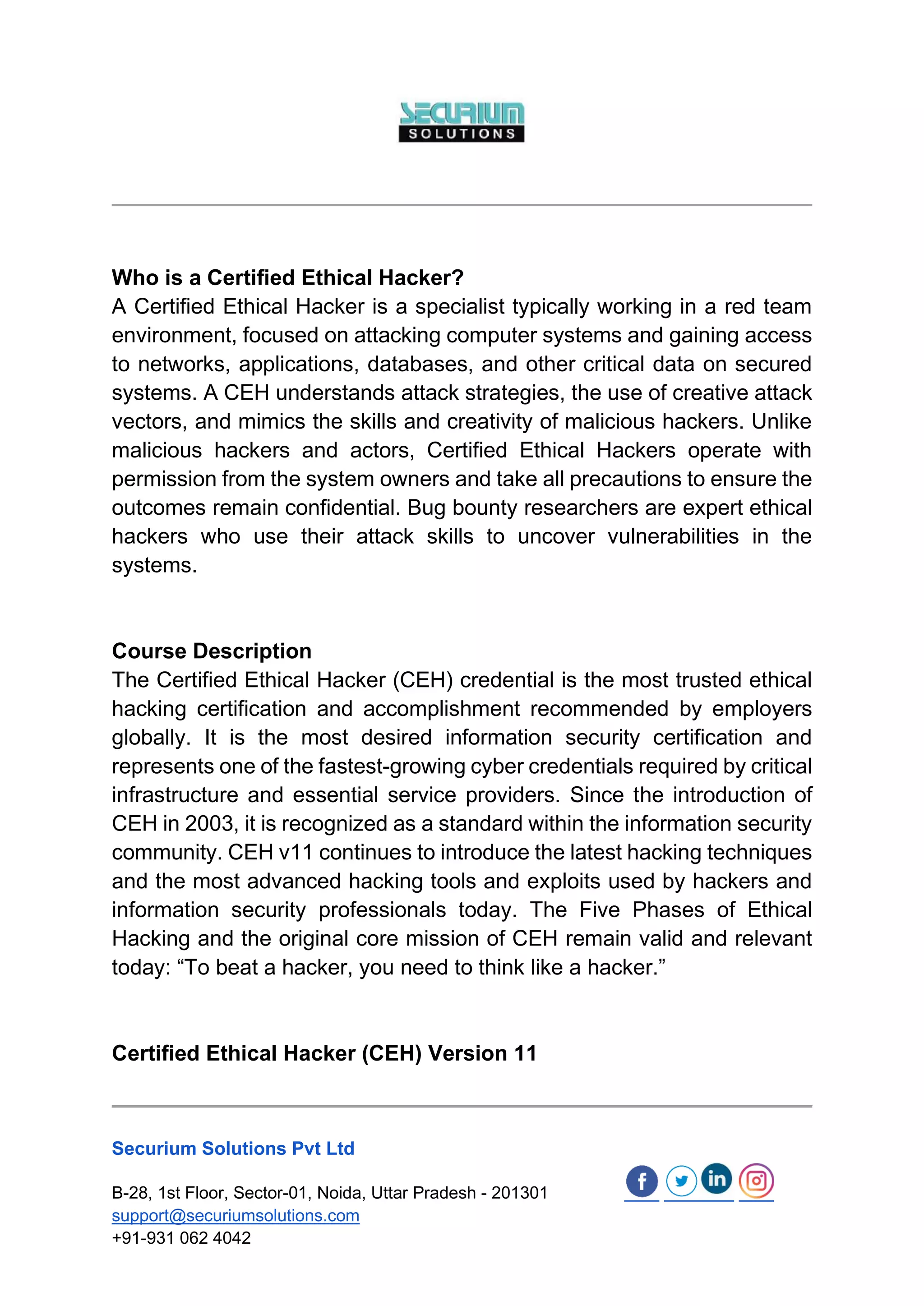 Ethical Hacking Course | PDF