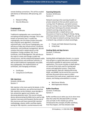 CEH and Security+ Training Outline - EH Academy | PDF