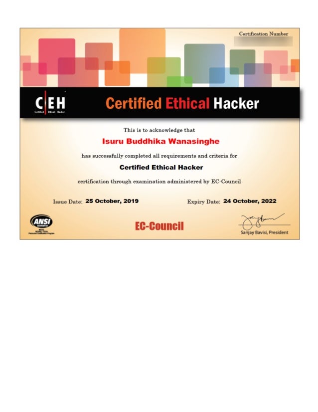 Ceh certification - Version 10 (Year 2019)