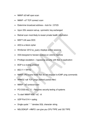 Certified Ethical Hacker quick test prep cheat sheet | PDF