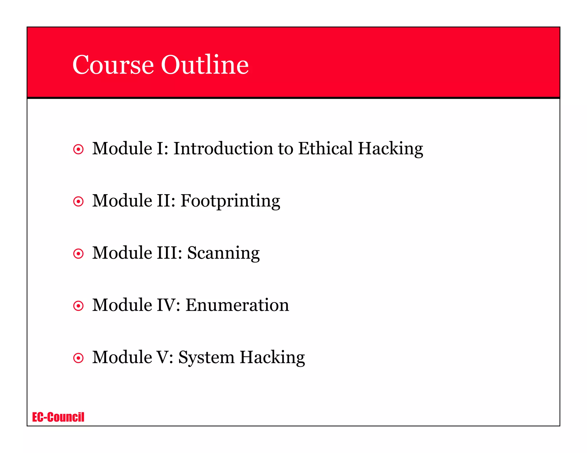 Ceh v5 module 00 student introduction | PDF