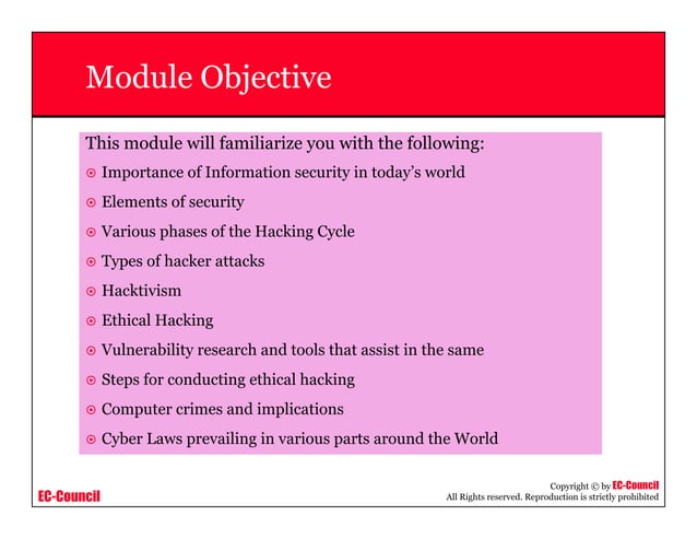 Ceh v5 module 01 introduction to ethical hacking | PDF | Information and Network Security ...