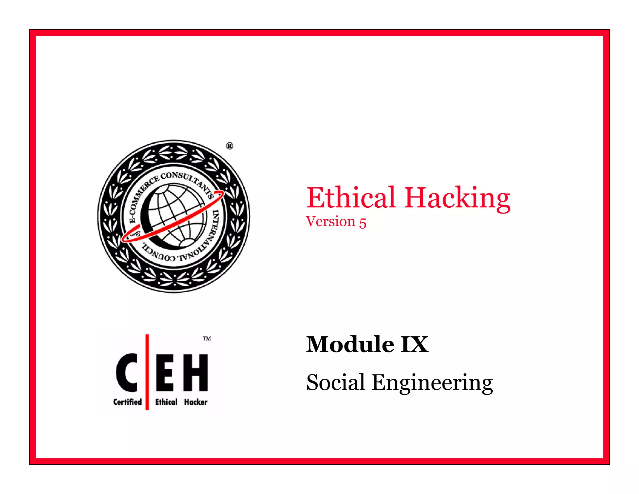 Ceh v5 module 09 social engineering | PDF | Internet | Computing