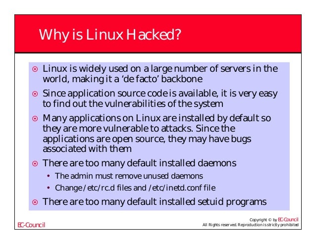 Ceh v5 module 18 linux hacking