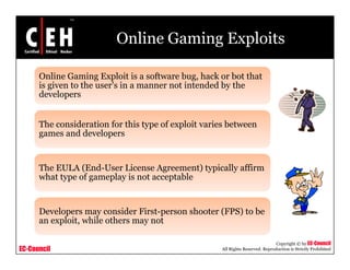 Ce hv6 module 51 hacking and cheating online games | PPT