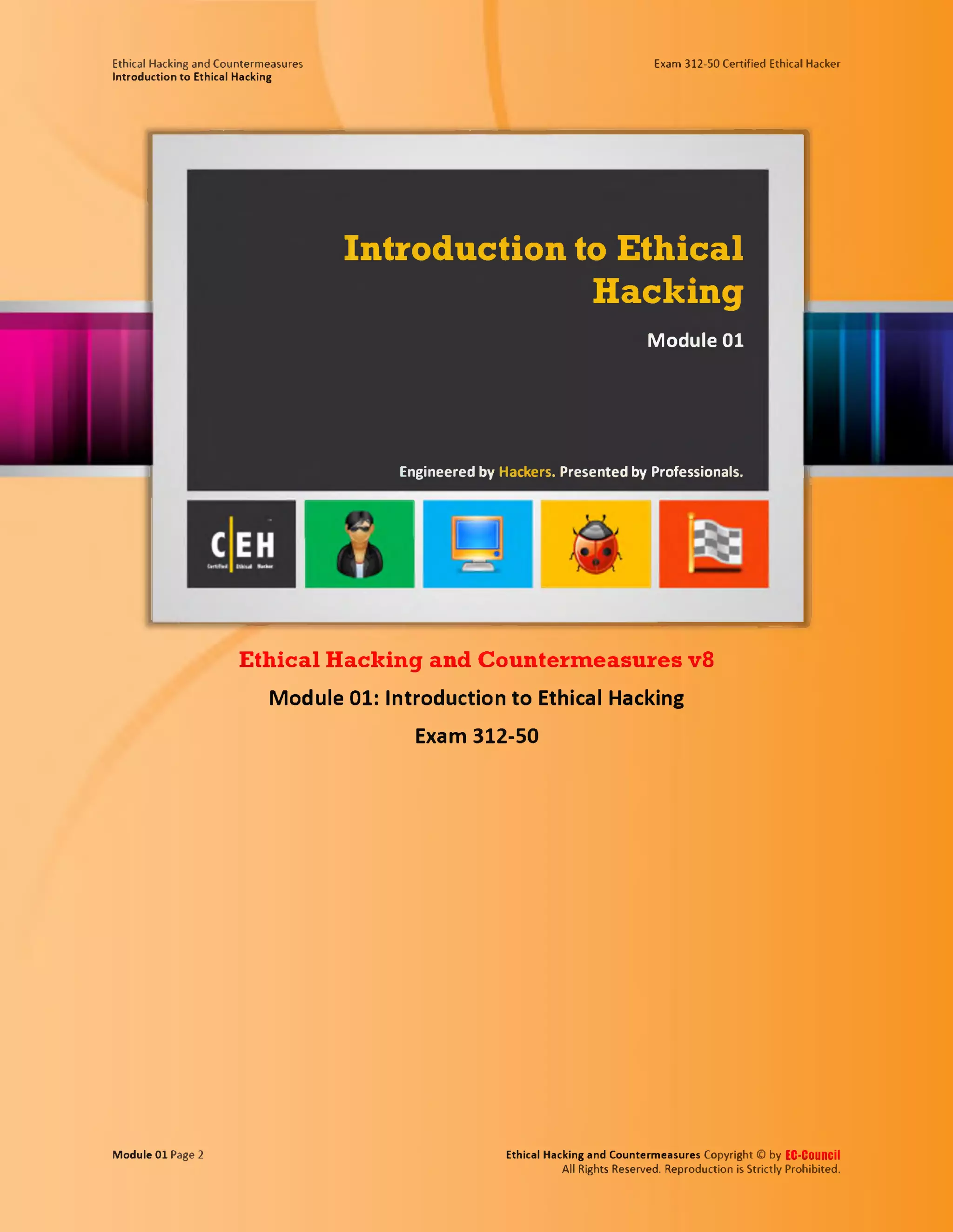 Cehv8 module 01 introduction to ethical hacking | PDF