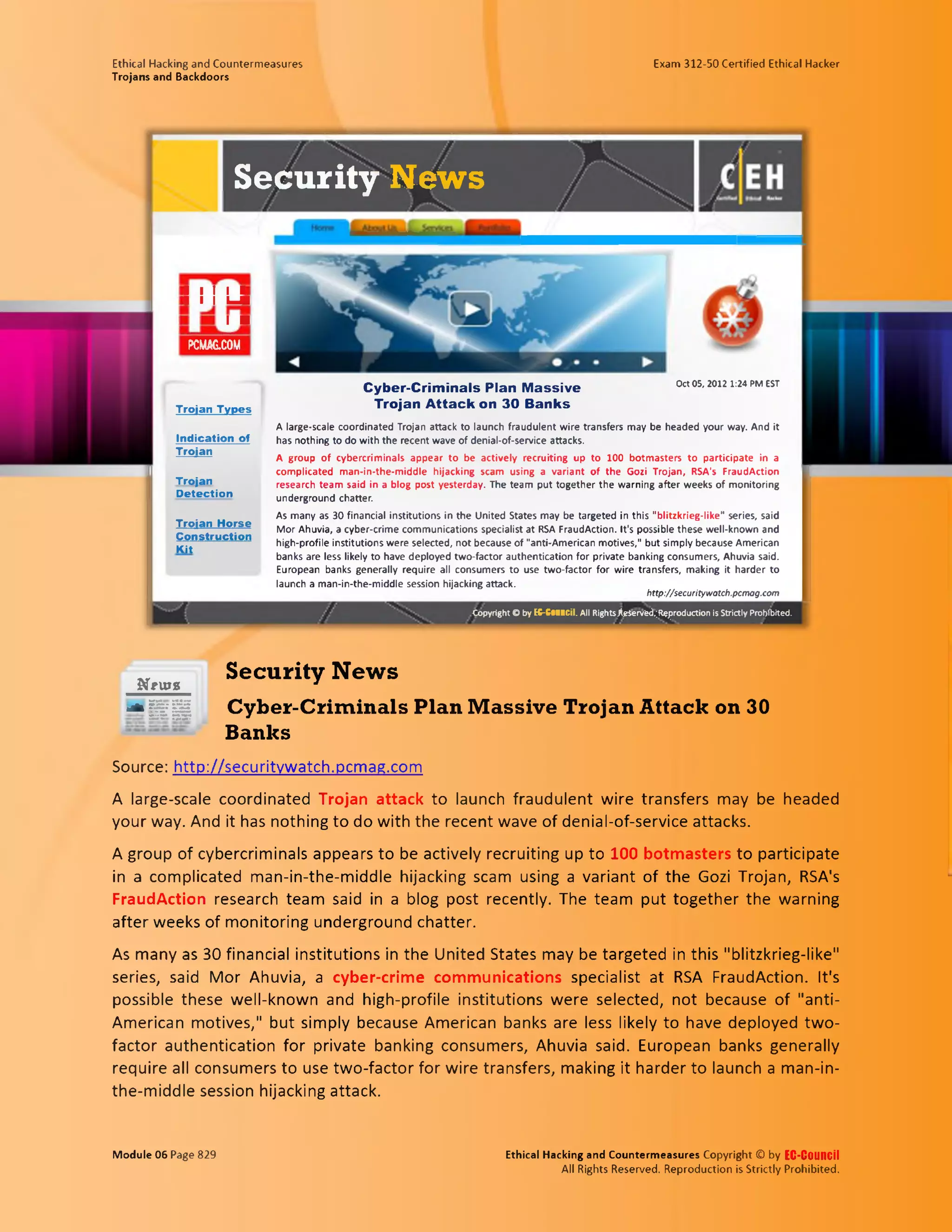 Ce hv8 module 06 trojans and backdoors | PDF