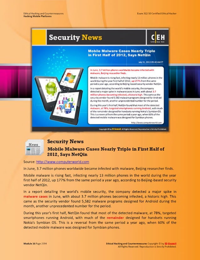 Ce hv8 module 16 hacking mobile platforms | PDF