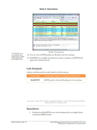 Cehv8 Labs - Module10: Denial of Service. | PDF