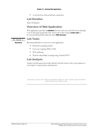 Cehv8 Labs - Module13: Hacking Web Applications. | PDF