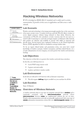 Cehv8 Labs - Module15: Hacking Wireless Networks. | PDF