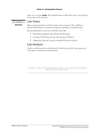 Cehv8 Labs - Module15: Hacking Wireless Networks. | PDF