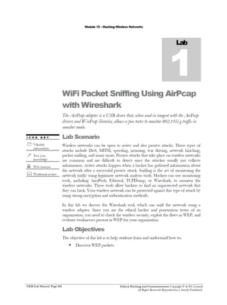 Cehv8 Labs - Module15: Hacking Wireless Networks. | PDF