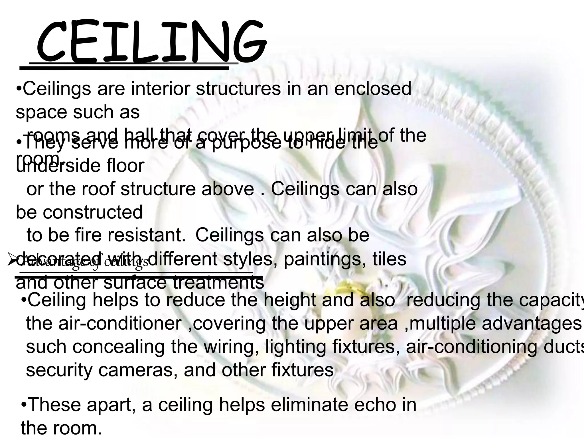 Ceiling,dressing n wall finihes | PPT