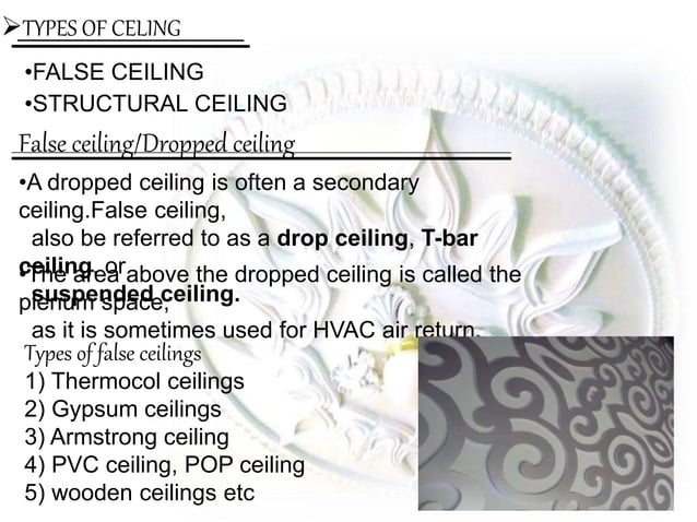 Ceiling,dressing n wall finihes | PPT