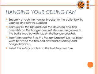 Ceiling fan(working and installation) | PPT